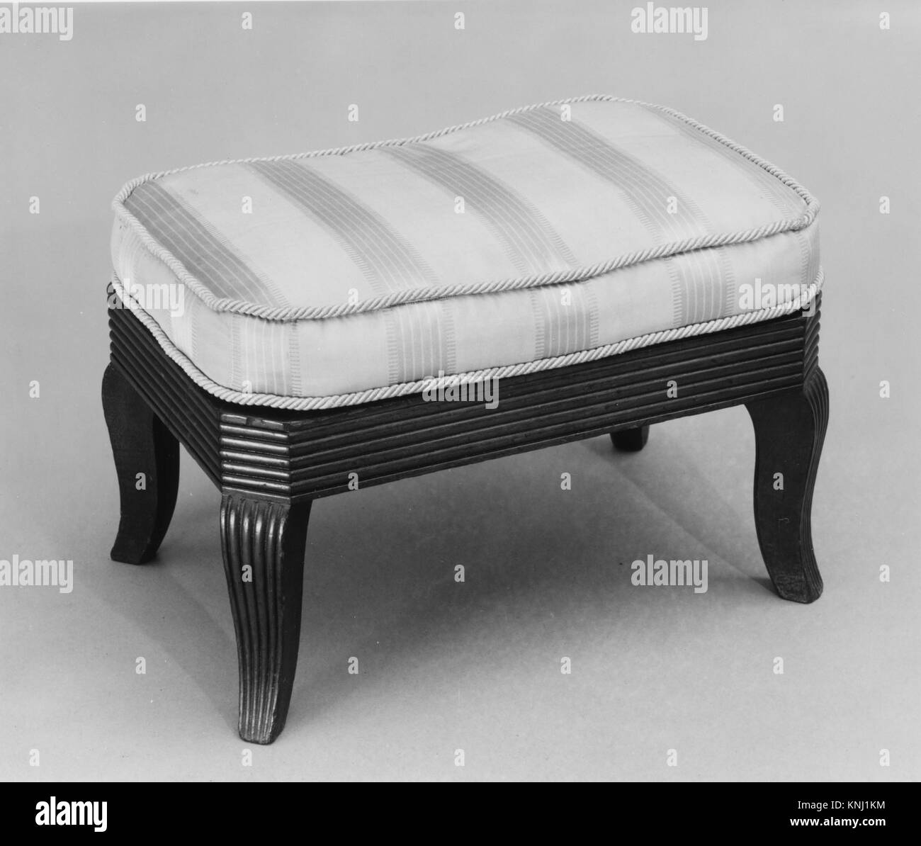 An illustrated book showing a period footstool, highlighting decorative ...