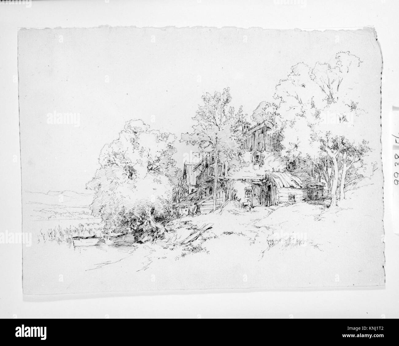 Typical architectural farm houses Black and White Stock Photos & Images ...