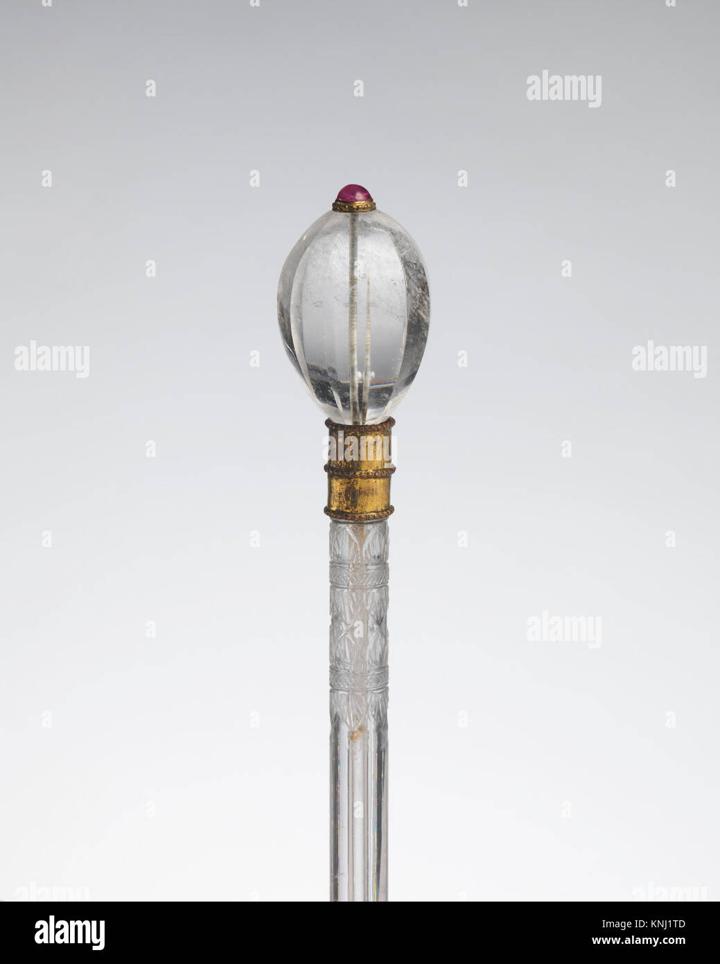 This ceremonial mace, crafted with detailed metalwork, is used in ...