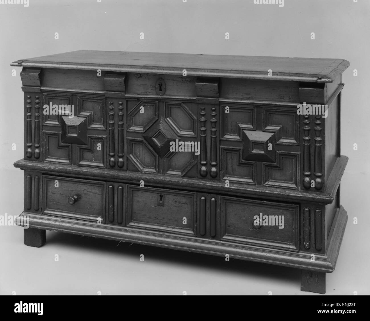 Chest, 1650-1700, British, Made in England, Medium: Red pine, elm ...