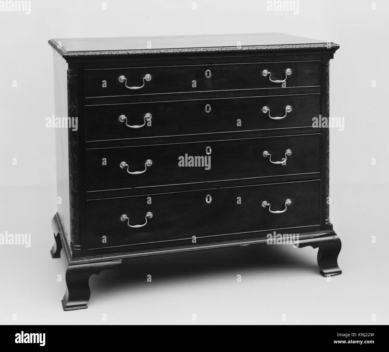 An 18th-century American chest of drawers made from mahogany, tulip ...