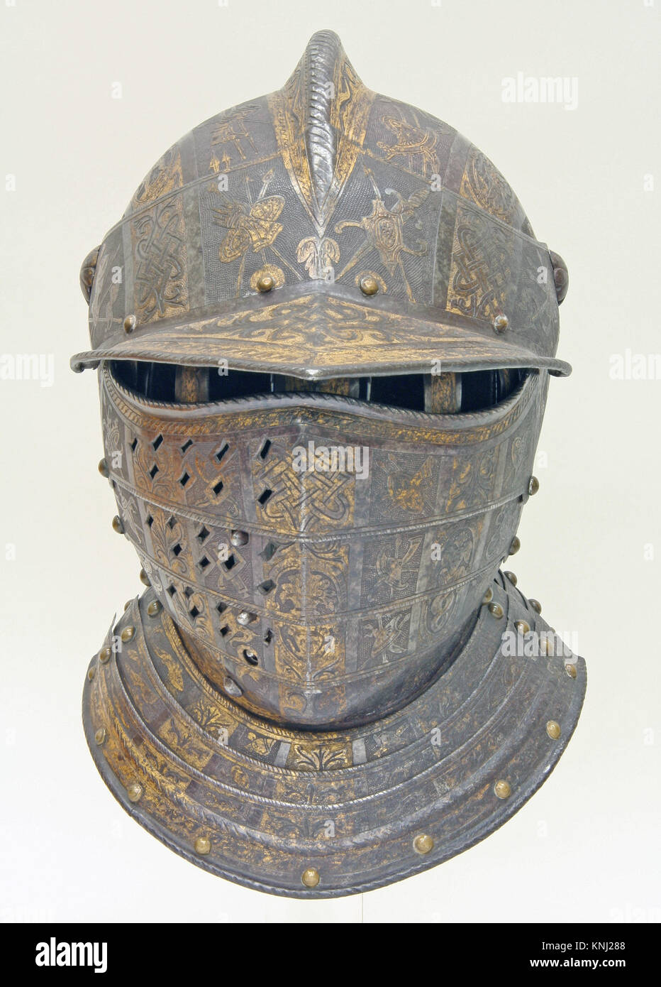 Close helmet with falling buffe, early 16th century, armor, designed ...