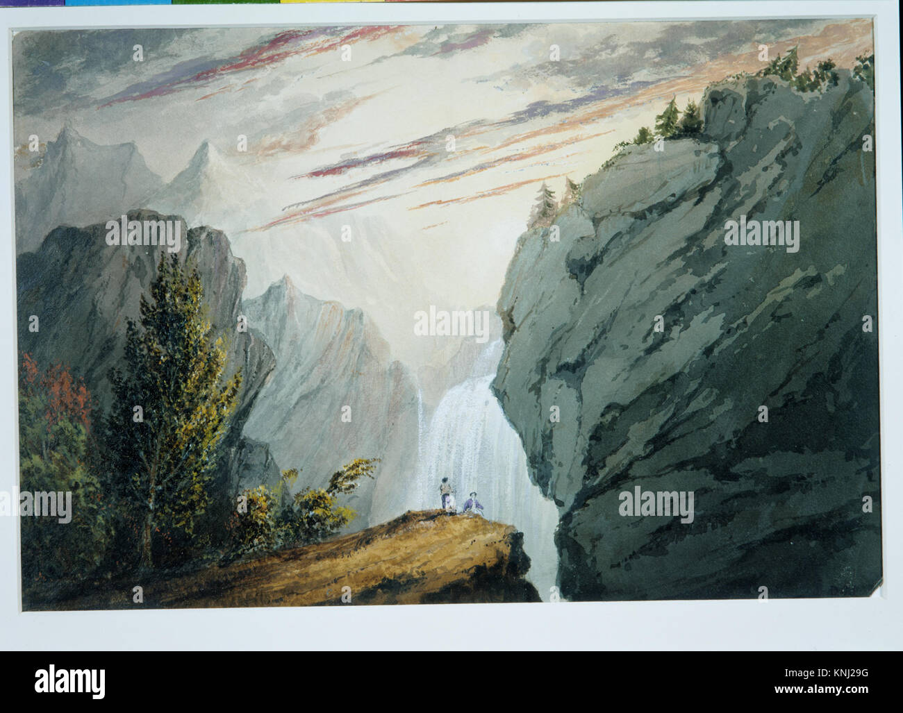 'At the Waterfall' is a watercolor painting by David Claypoole Johnston ...