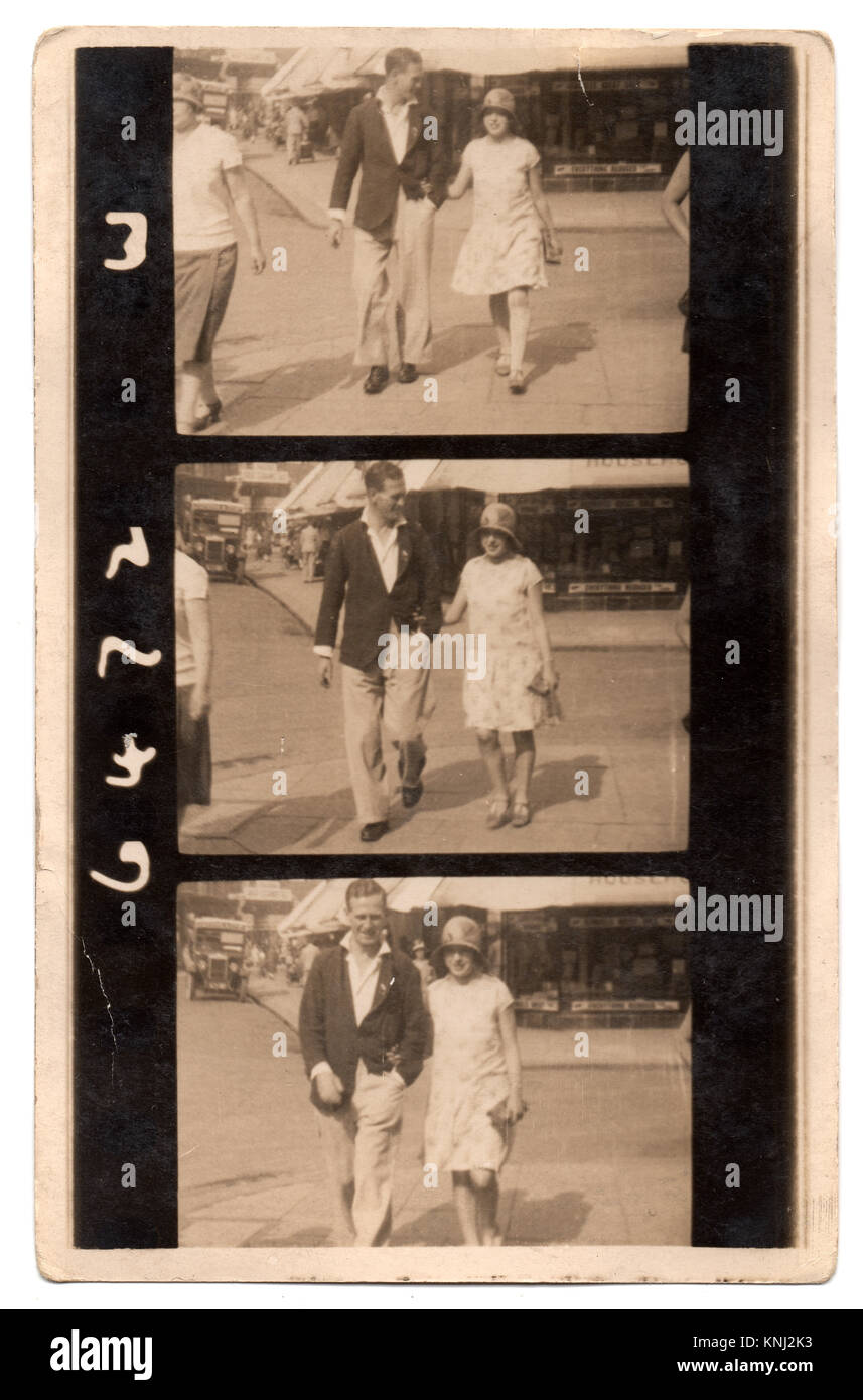 Unusual triptych from a rollfilm, featuring Charles Wastnage and Beryl ...