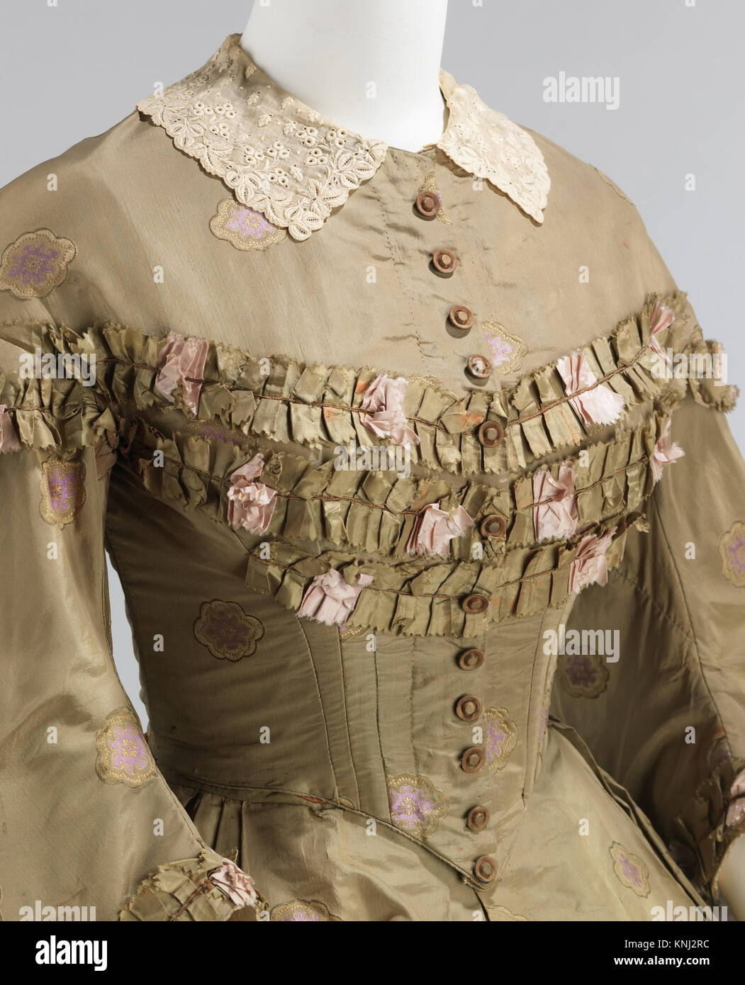 Afternoon dress, ca. 1862, American, silk, cotton, wool Stock Photo - Alamy