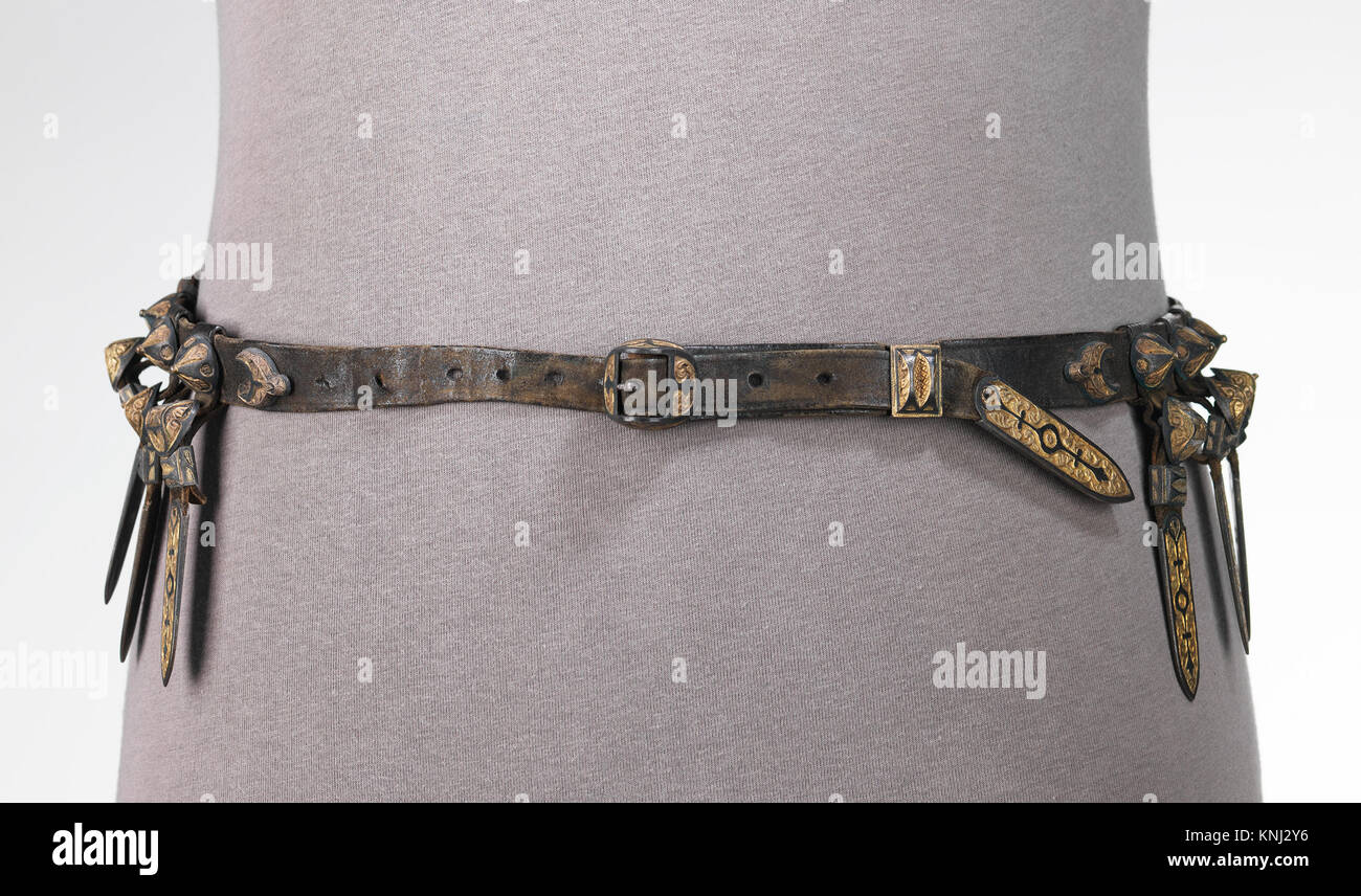 A Russian belt from the early 19th century, made of leather and metal ...
