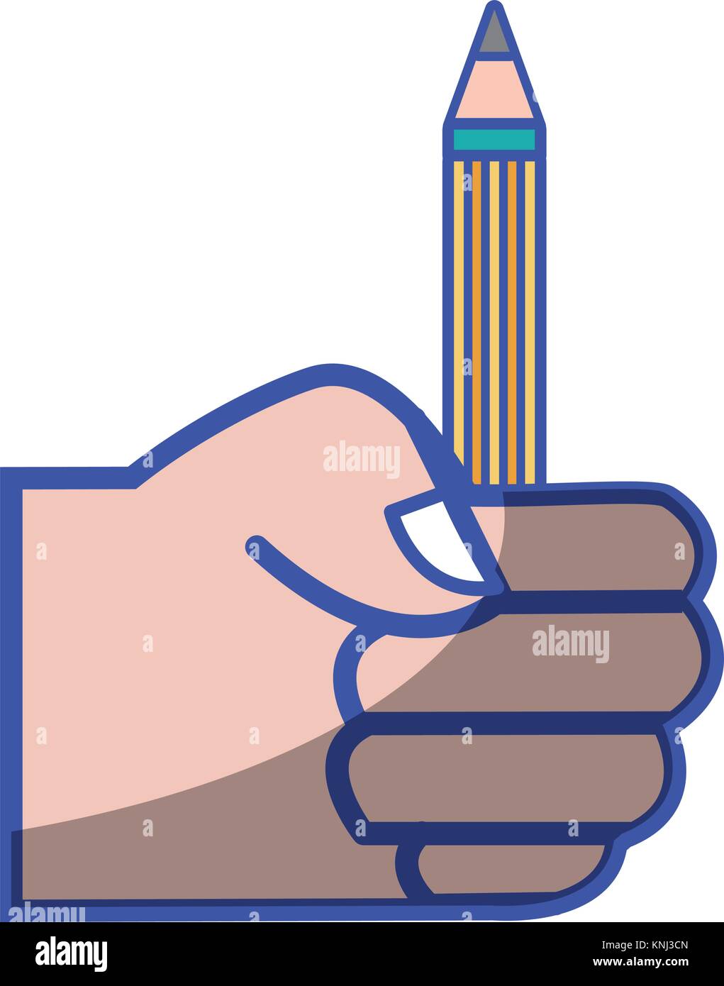 hand with pencil school utensil to study Stock Vector Image & Art - Alamy