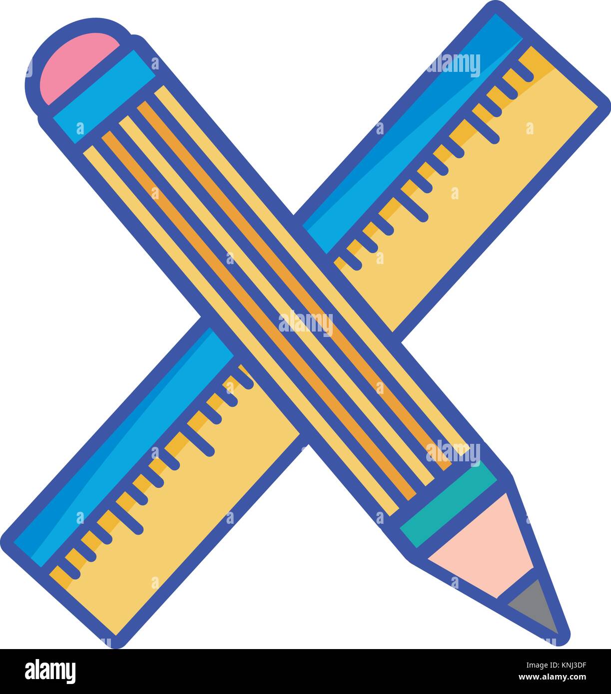 ruler and pencil school tool education Stock Vector Image & Art - Alamy