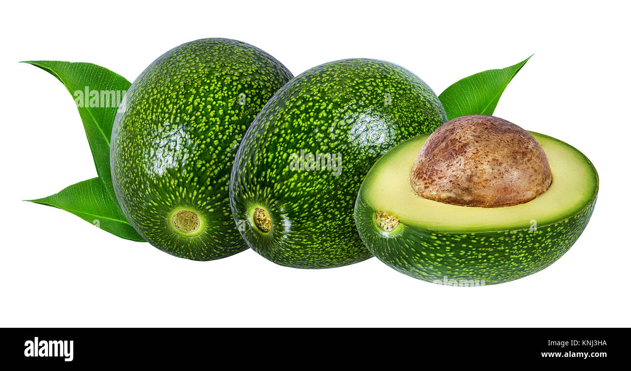 Fresh avocado fruits isolated on white background, with clipping path ...