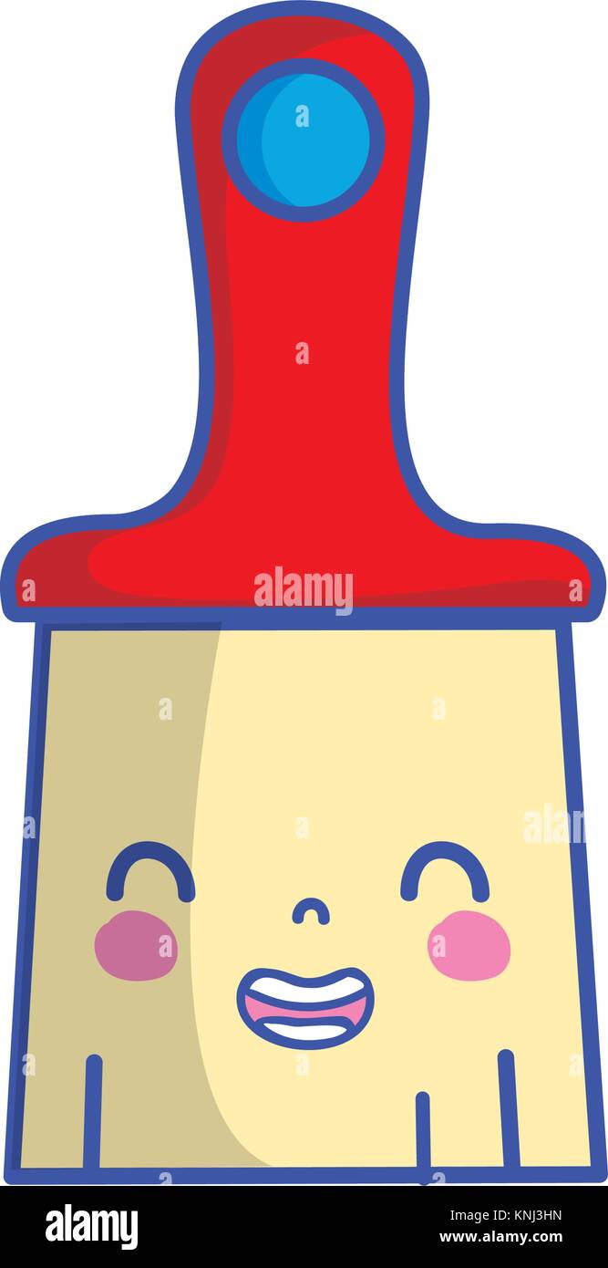 kawaii cute smile brush object Stock Vector Image & Art - Alamy
