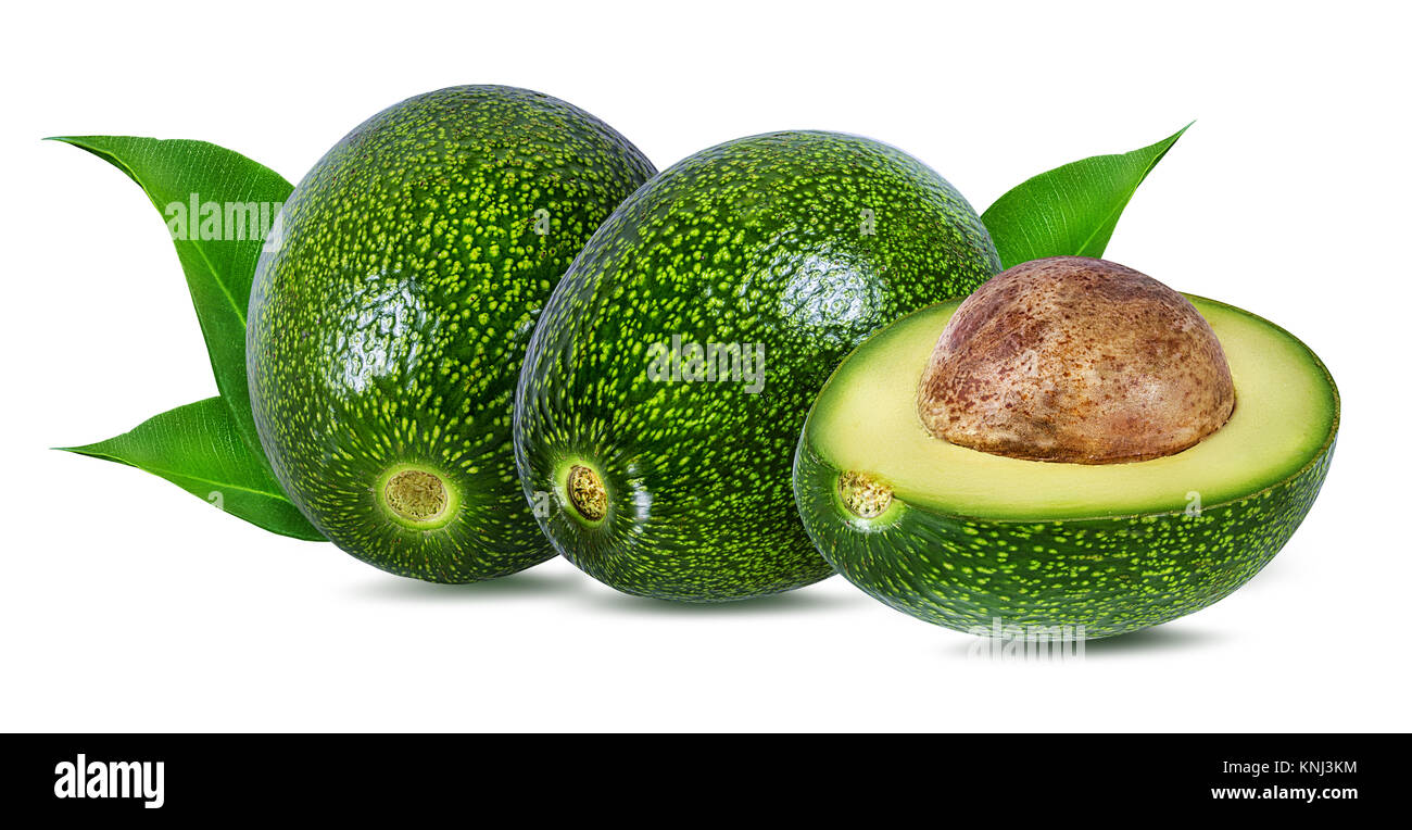 Fresh avocado fruits isolated on white background, with clipping path ...