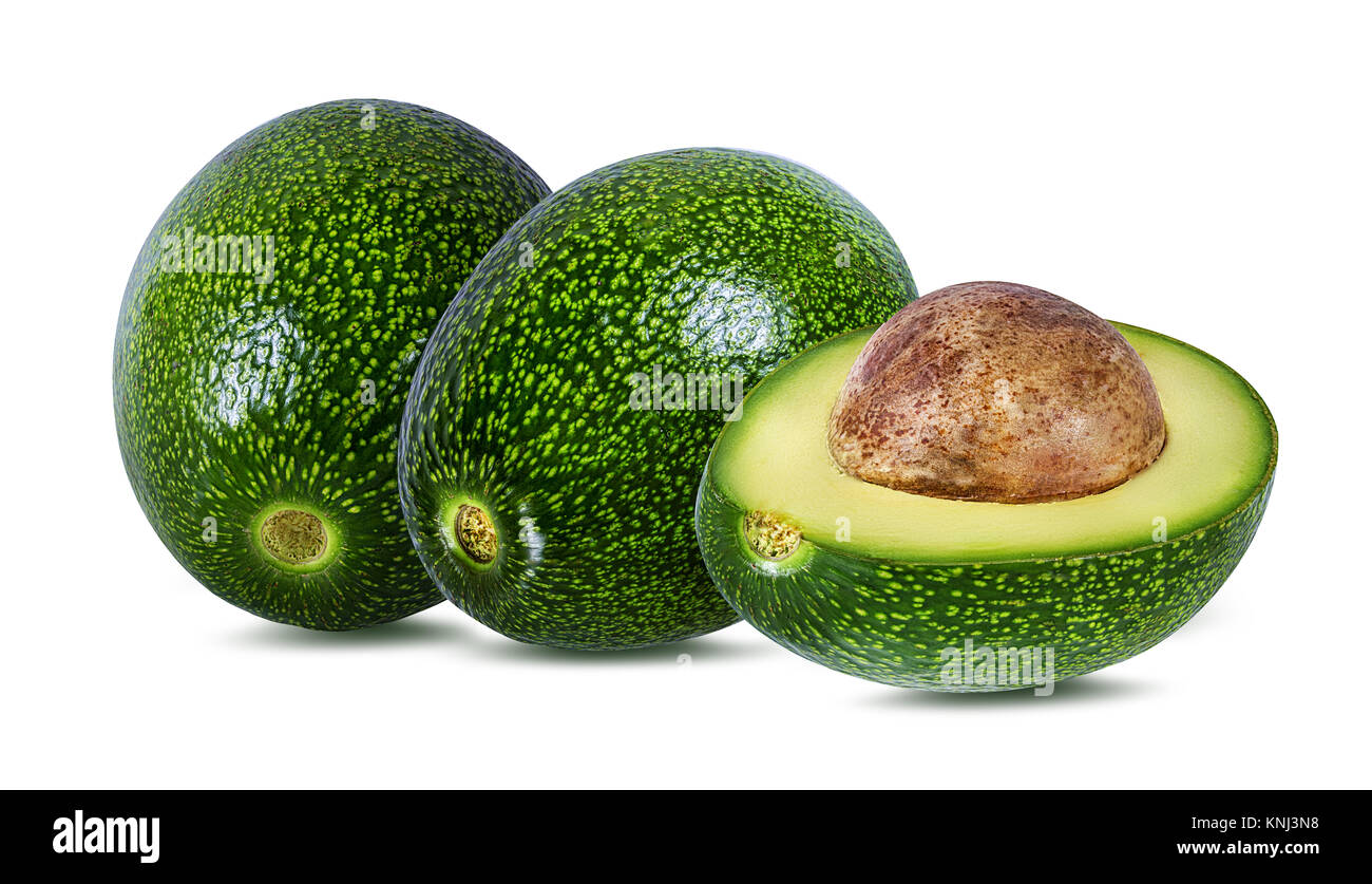 Fresh avocado fruits isolated on white background, with clipping path ...