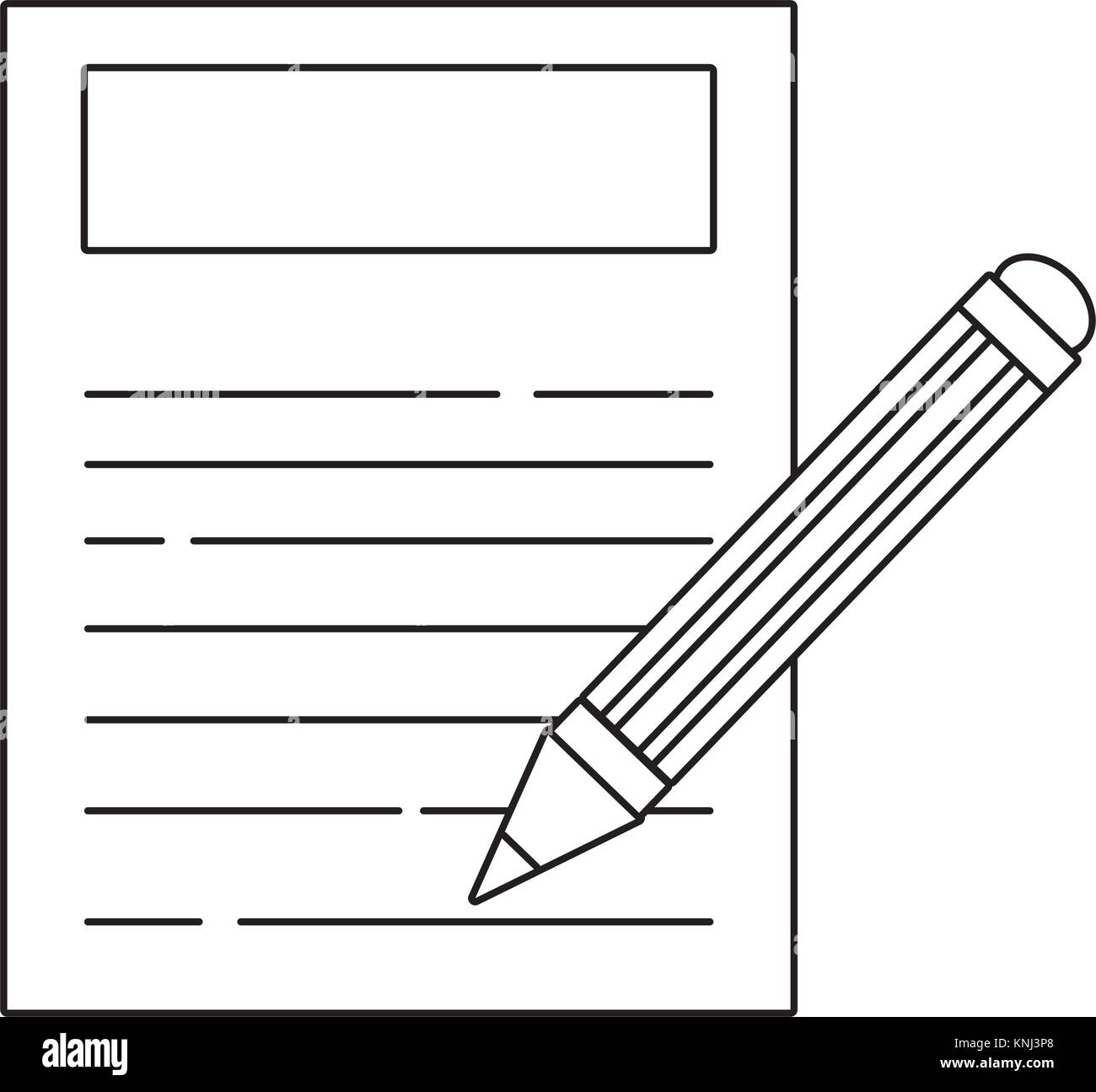 line paper document with pencil tool design Stock Vector Image & Art ...