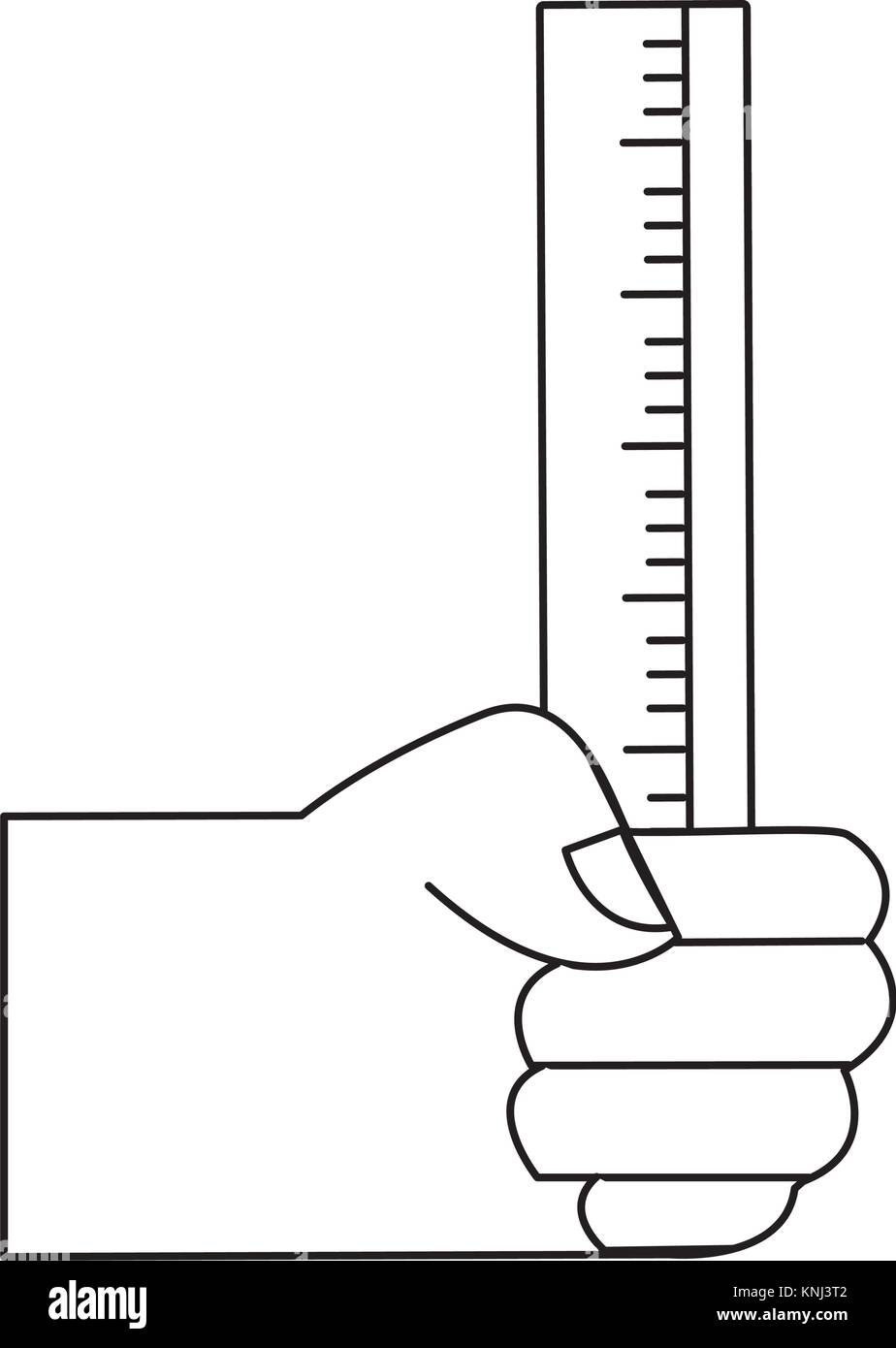 line hand with ruler school utensil design Stock Vector Image & Art - Alamy