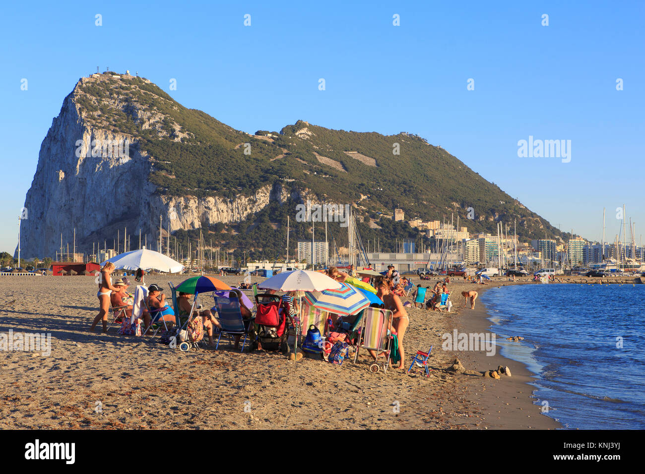 Panoramic view of the Rock of Gibraltar from La Linea de la Concepcion ...