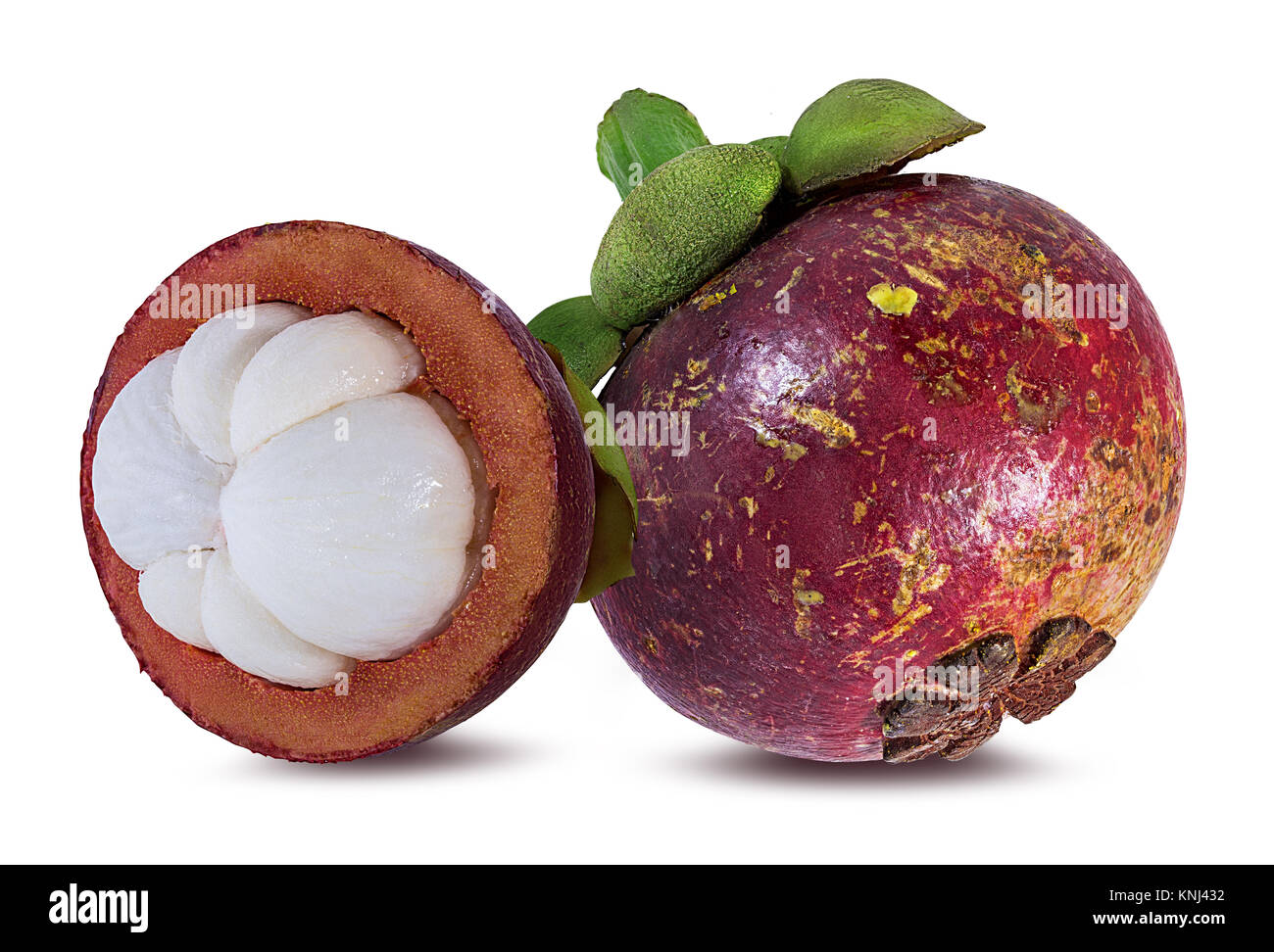 Mangosteen isolated on white background Stock Photo - Alamy