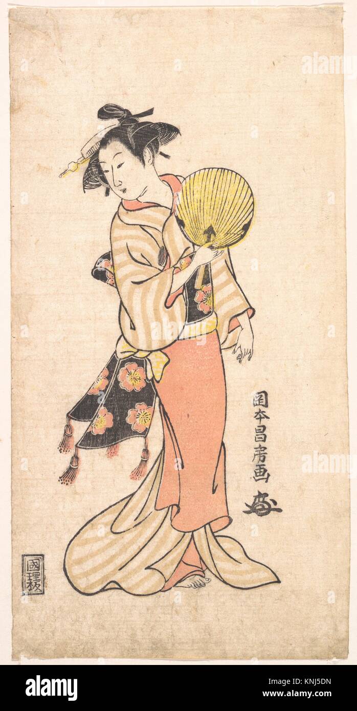 Girl with Fan. Artist: Masafusa (Japanese, active ca. 1750-1770 ...