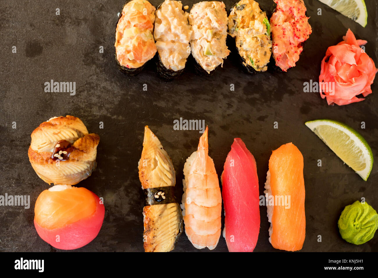 Fresh and delicious sushi Stock Photo - Alamy