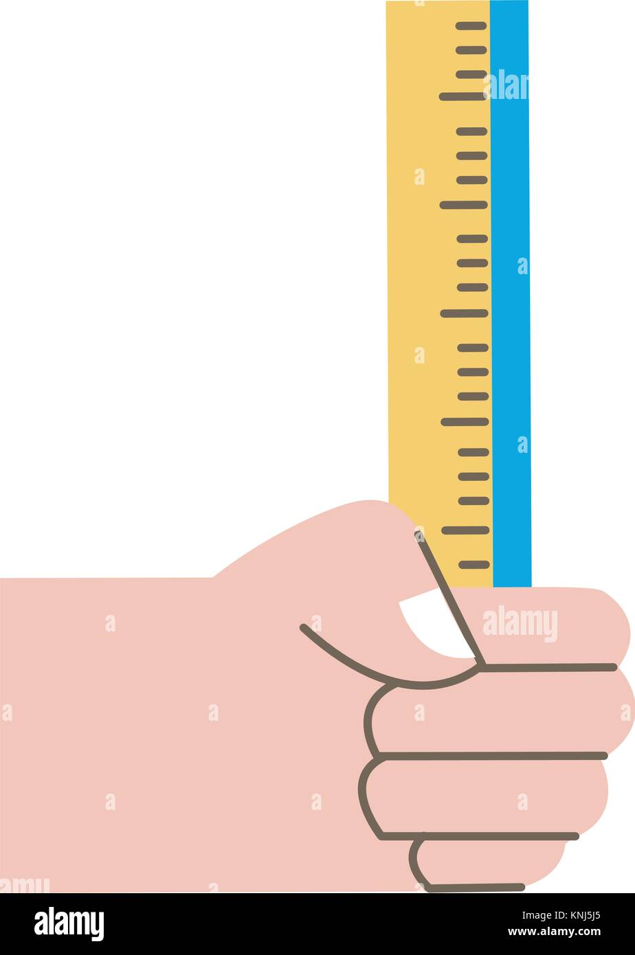 colorful hand with ruler school utensil design Stock Vector Image & Art ...