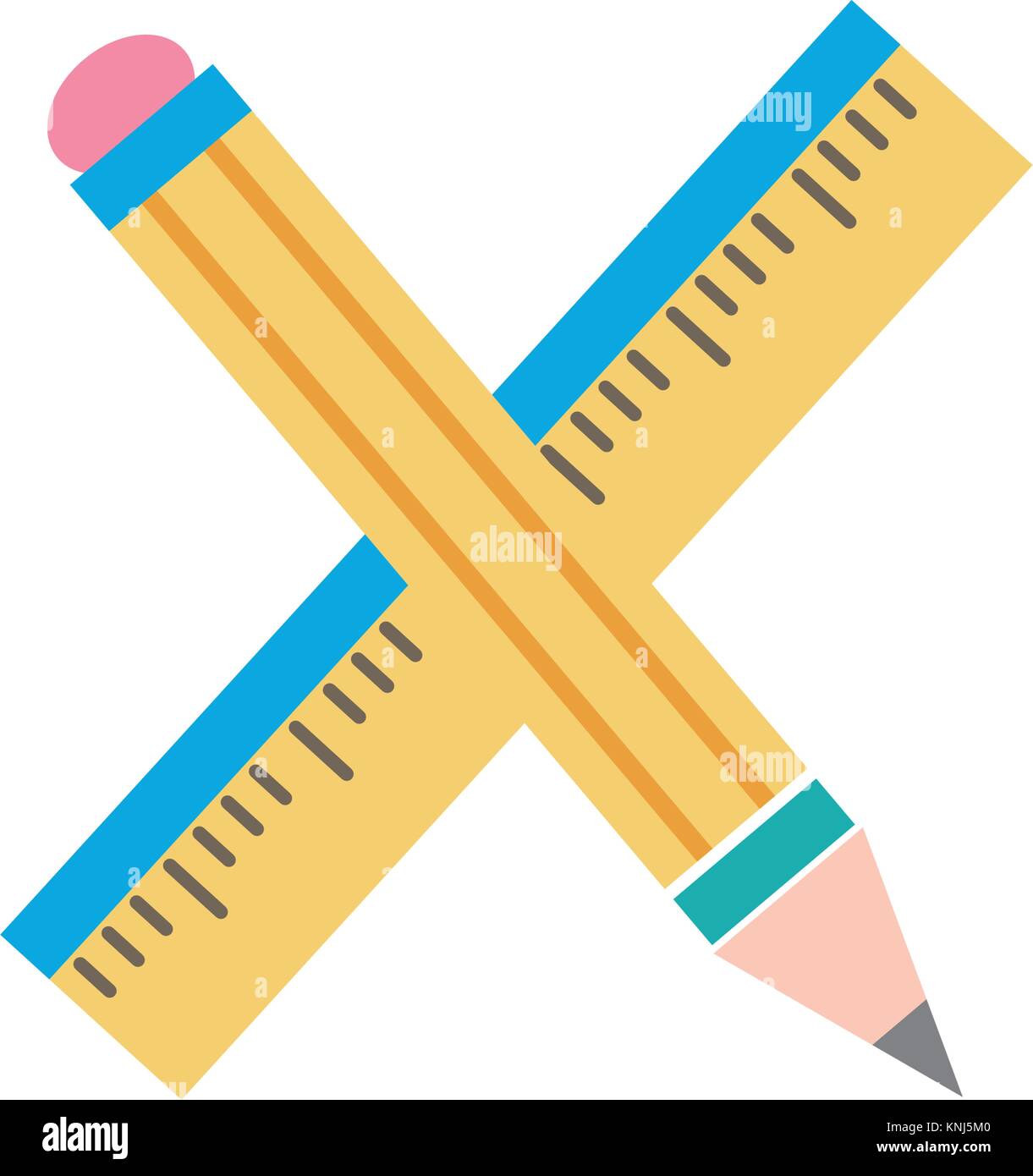 colorful ruler and pencil school tool education Stock Vector Image ...