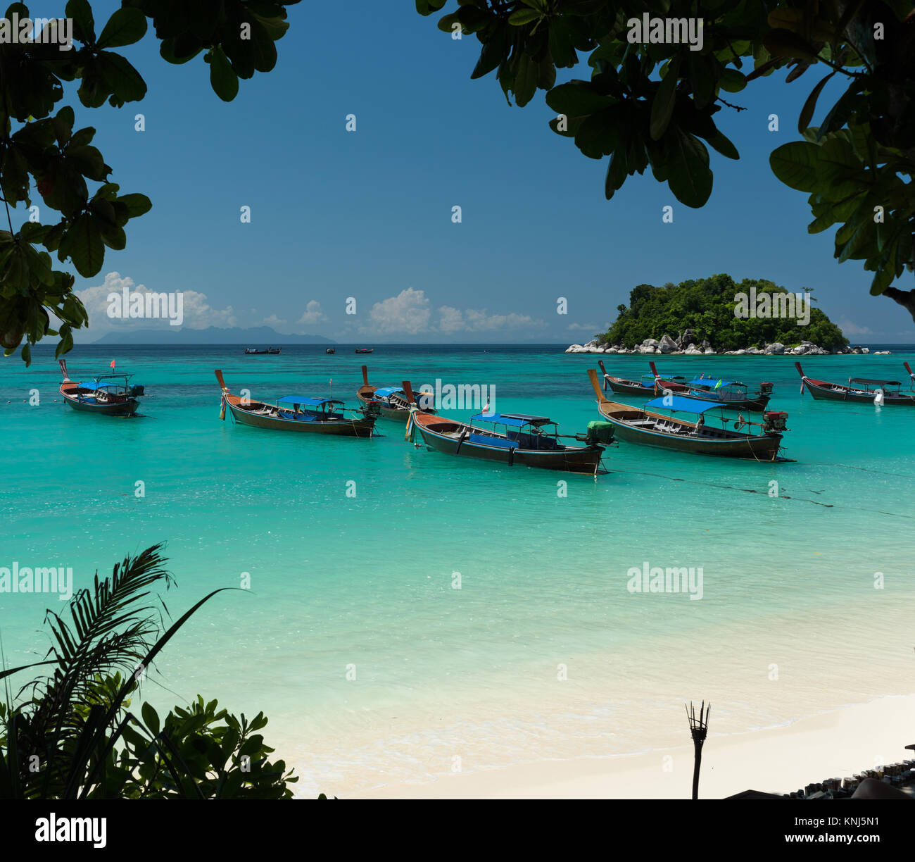 Koh LIPE Thailand. Aerial view a paradise with perfect crystal clear ...