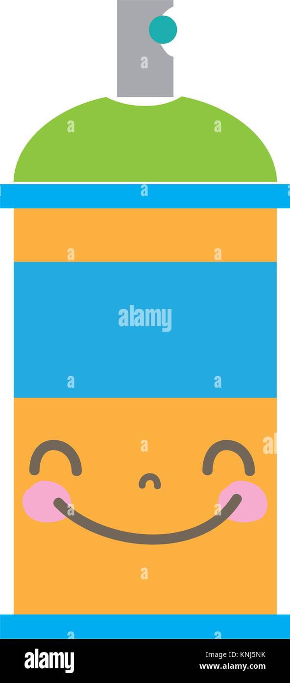 colorful kawaii cute happy aerosol spray Stock Vector Image & Art - Alamy