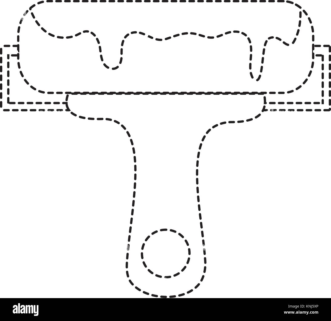 dotted shape paint roller tool to creative work Stock Vector Image ...