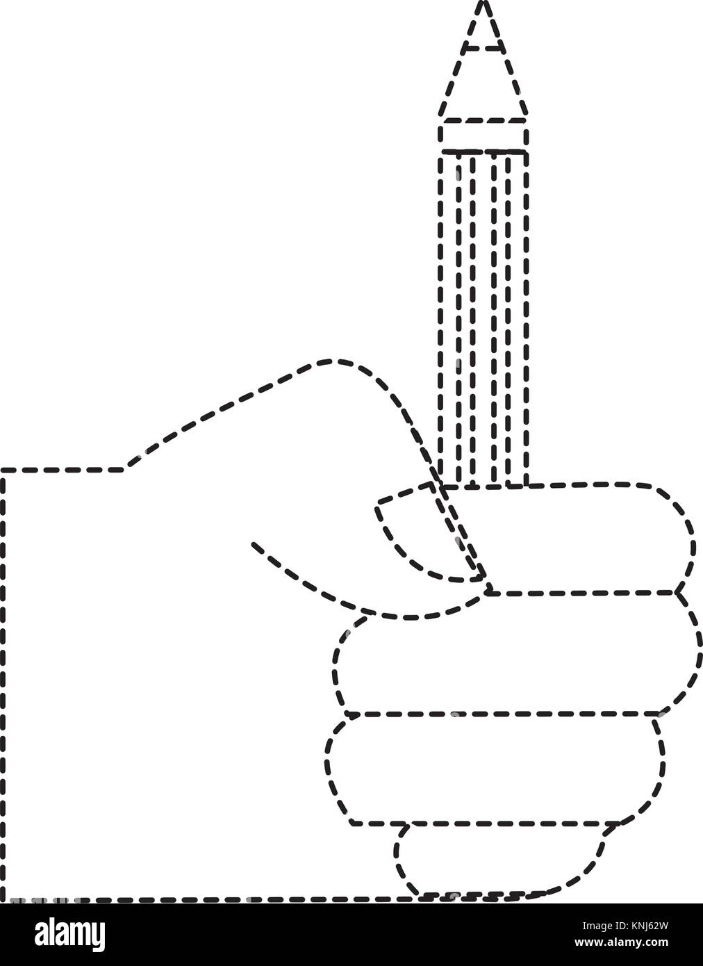 dotted shape hand with pencil school utensil to study Stock Vector ...