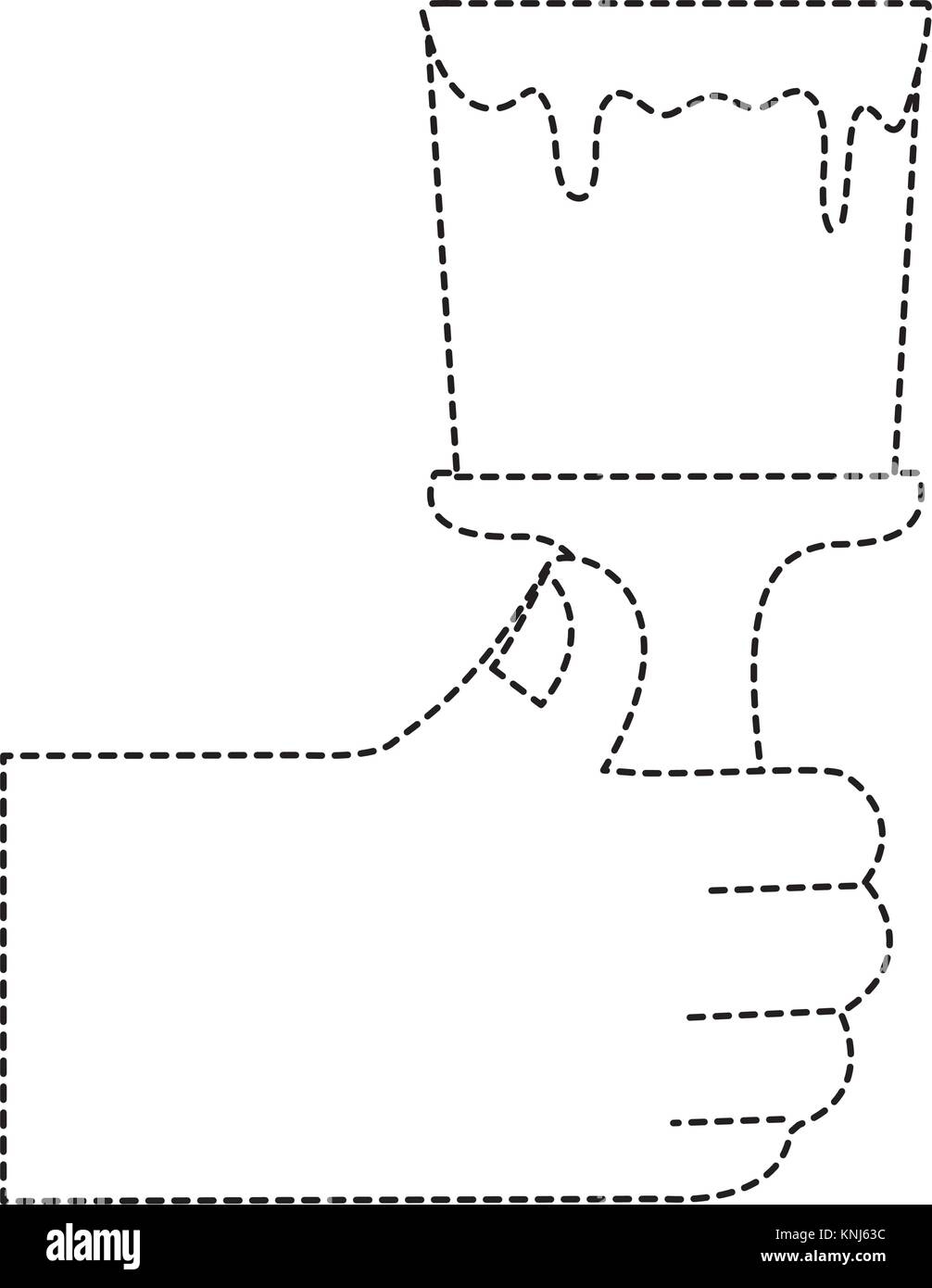dotted shape hand with brush tool to paint design Stock Vector Image ...