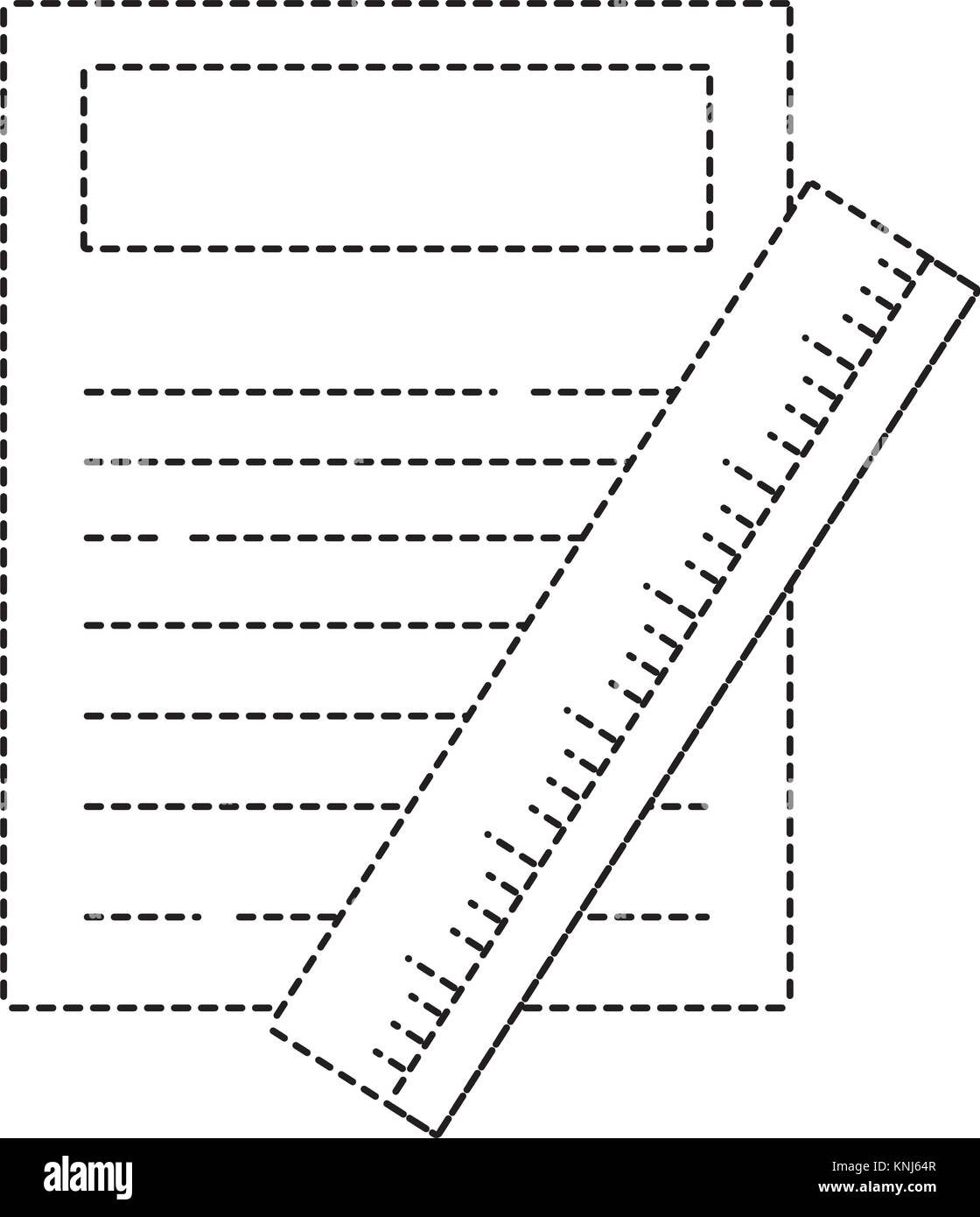 dotted shape paper document with ruler object design Stock Vector Image ...