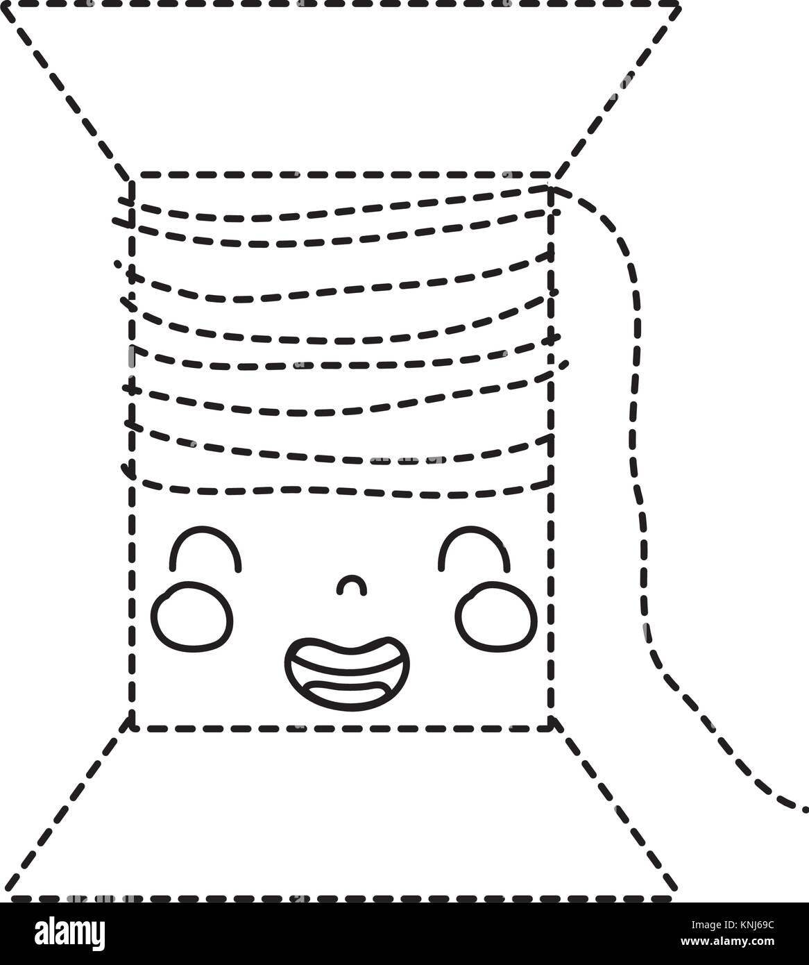 dotted shape kawaii cute smile thread object Stock Vector Image & Art ...