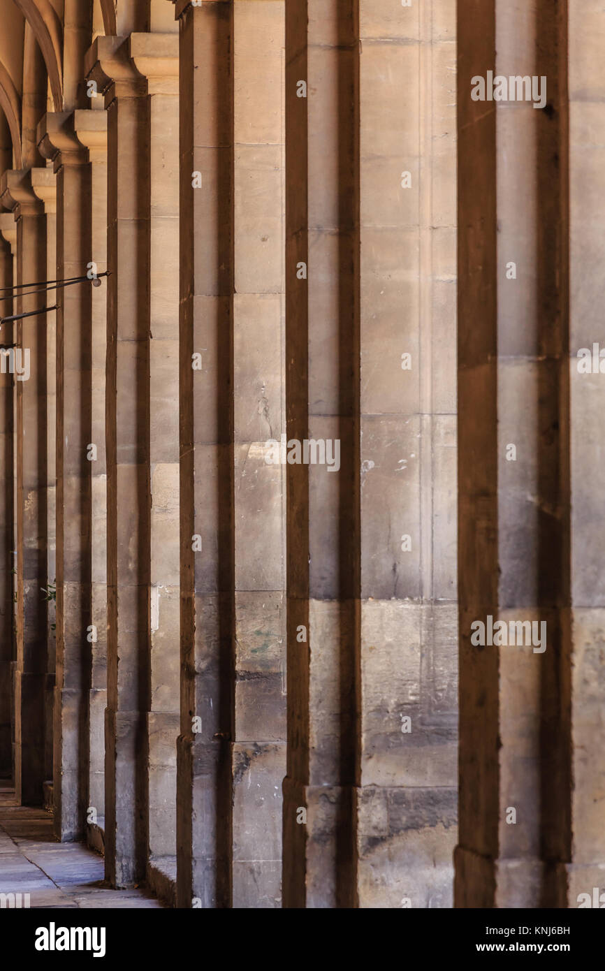 Many Rows of Old Stone Square Columns Stock Photo - Alamy