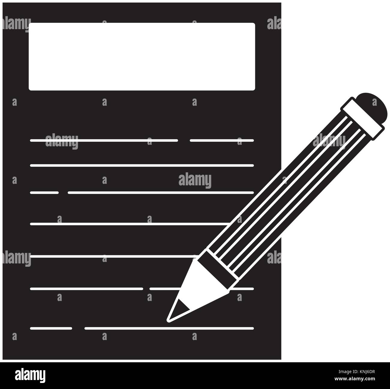 contour paper document with pencil tool design Stock Vector Image & Art ...