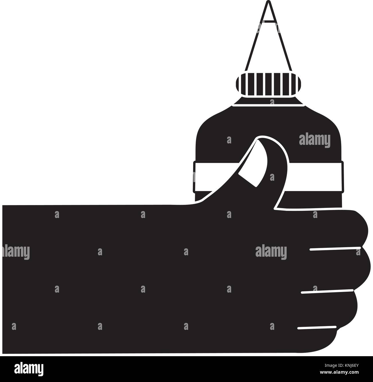 contour hand with glue school tool to study Stock Vector Image & Art ...