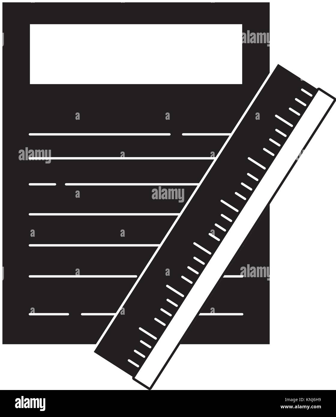 contour paper document with ruler object design Stock Vector Image ...