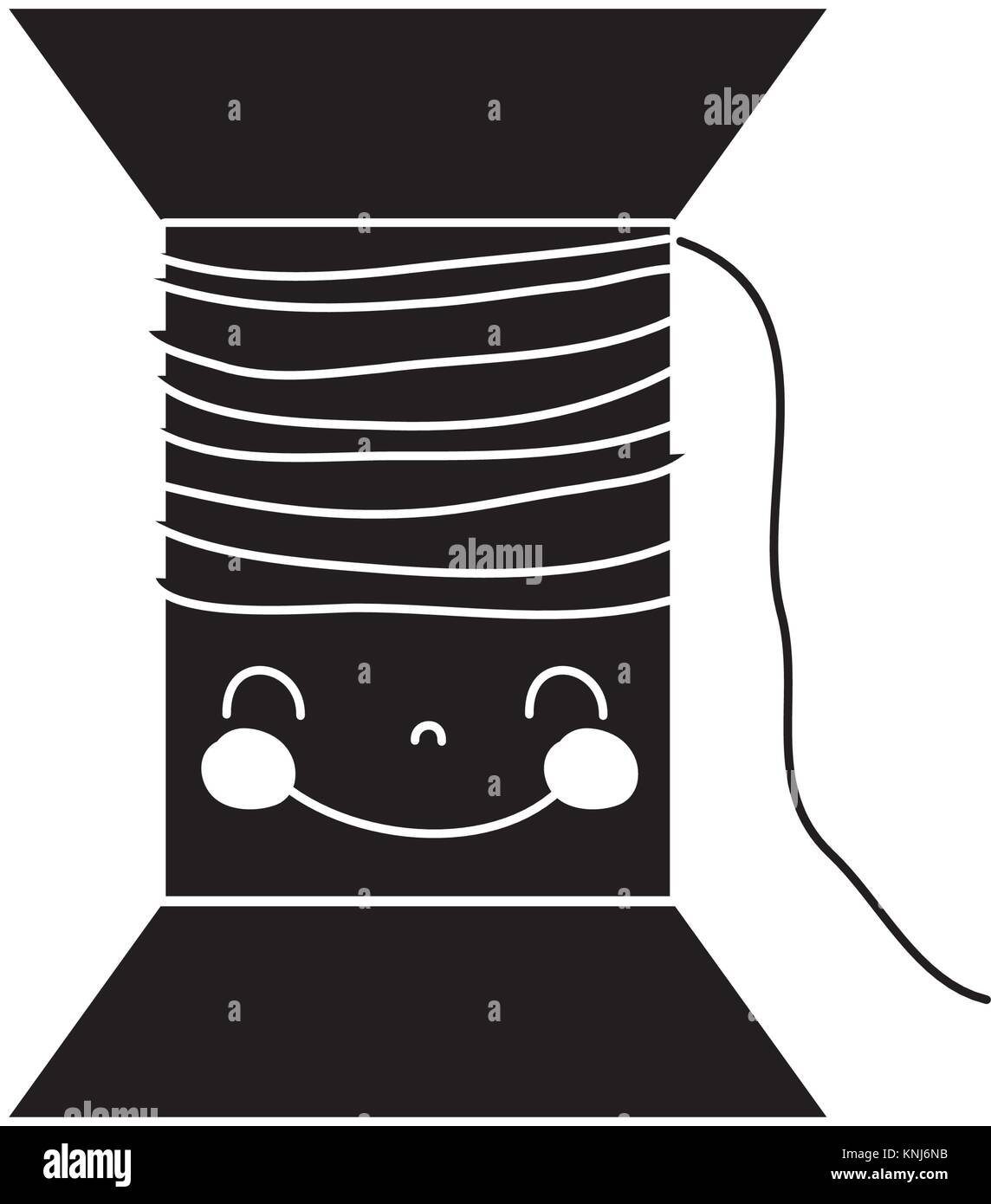 contour kawaii cute happy thread object Stock Vector Image & Art - Alamy