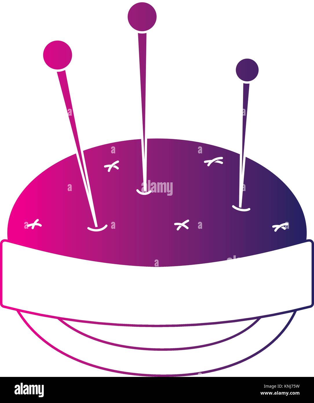 silhouette pin and pincushion sewing tool object Stock Vector Image ...