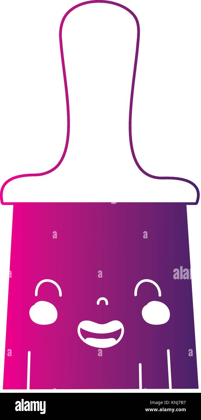 silhouette kawaii cute smile brush object Stock Vector Image & Art - Alamy