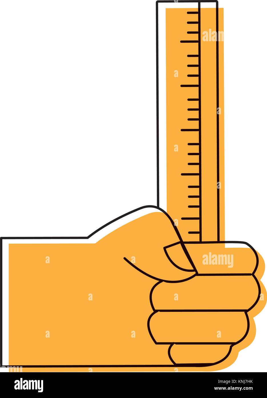 color hand with ruler school utensil design Stock Vector Image & Art ...