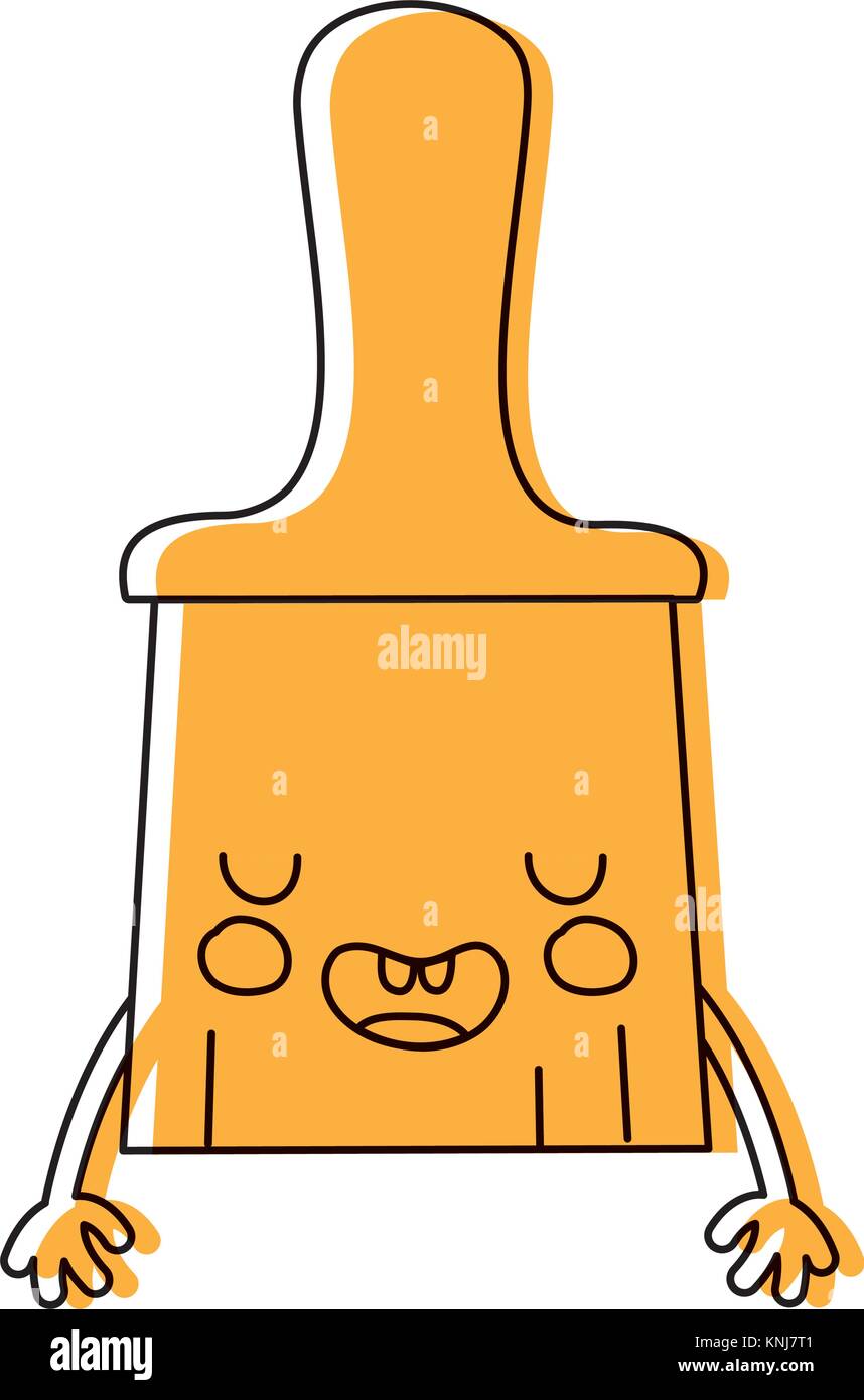 color kawaii cute funny brush object Stock Vector Image & Art - Alamy