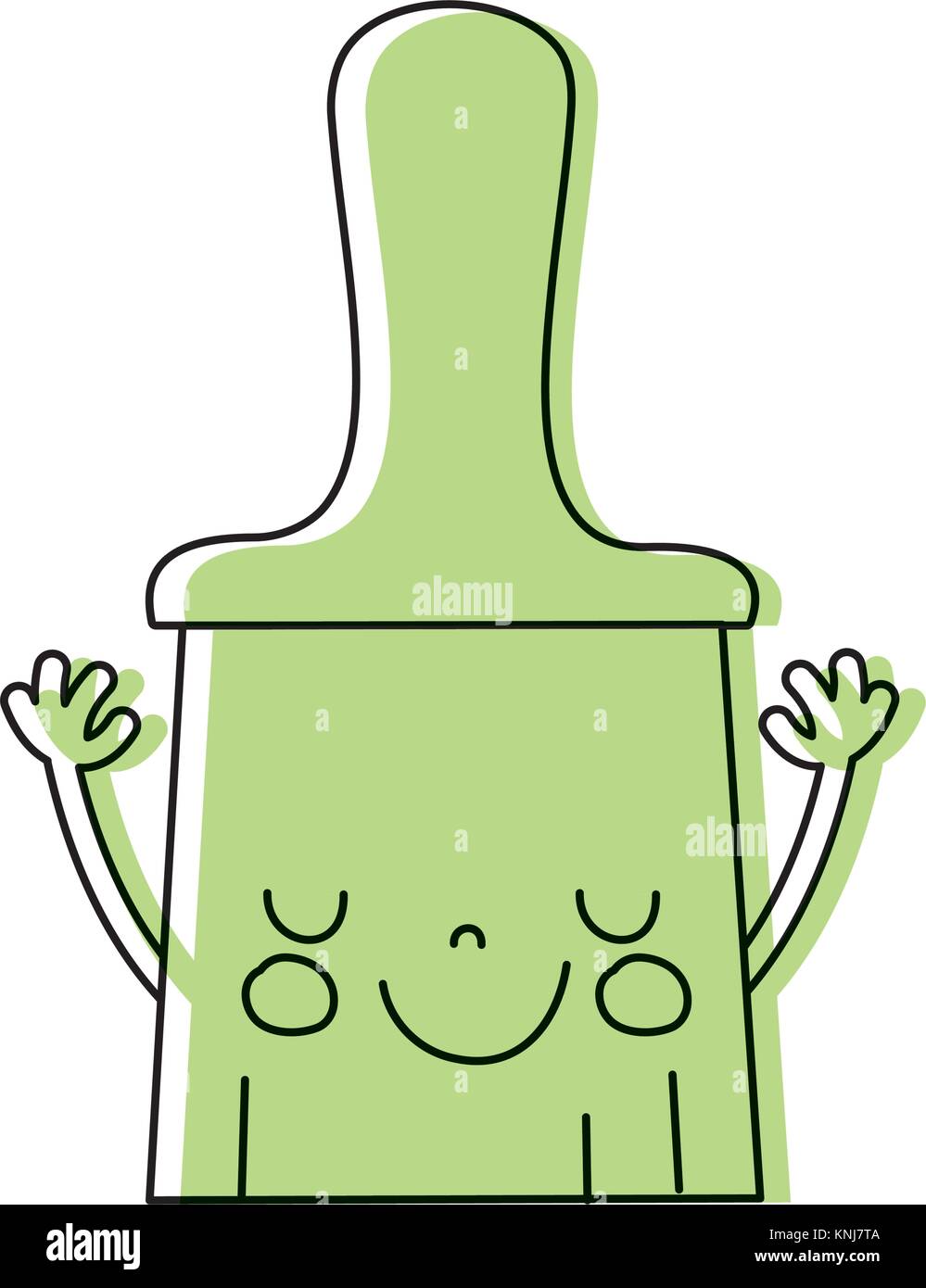 color kawaii happy brush object with arms Stock Vector Image & Art - Alamy