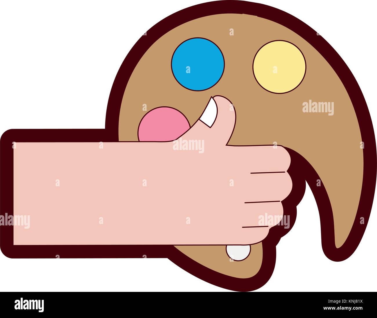 line color hand with art palette tool design Stock Vector Image & Art ...
