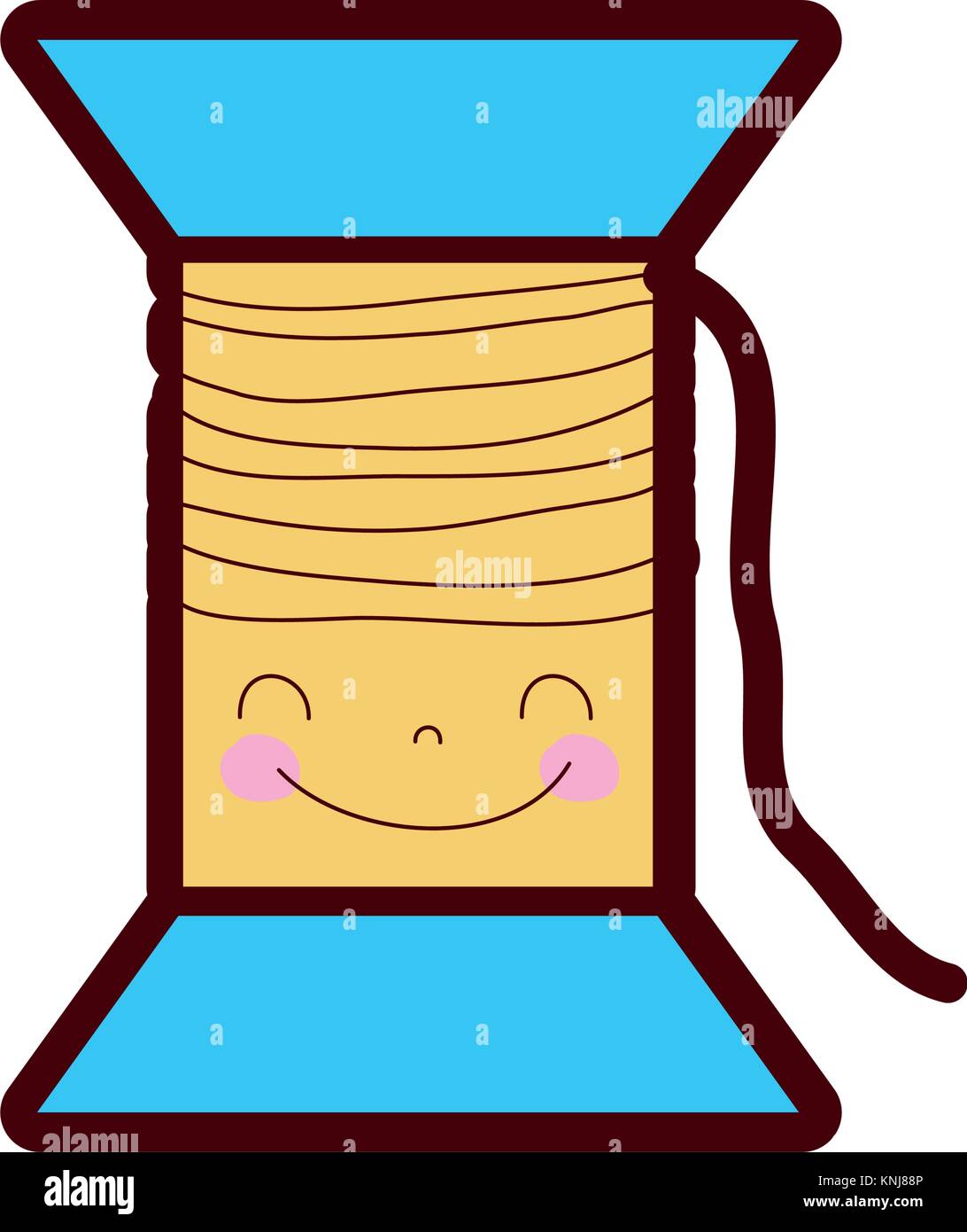 line color kawaii cute happy thread object Stock Vector Image & Art - Alamy