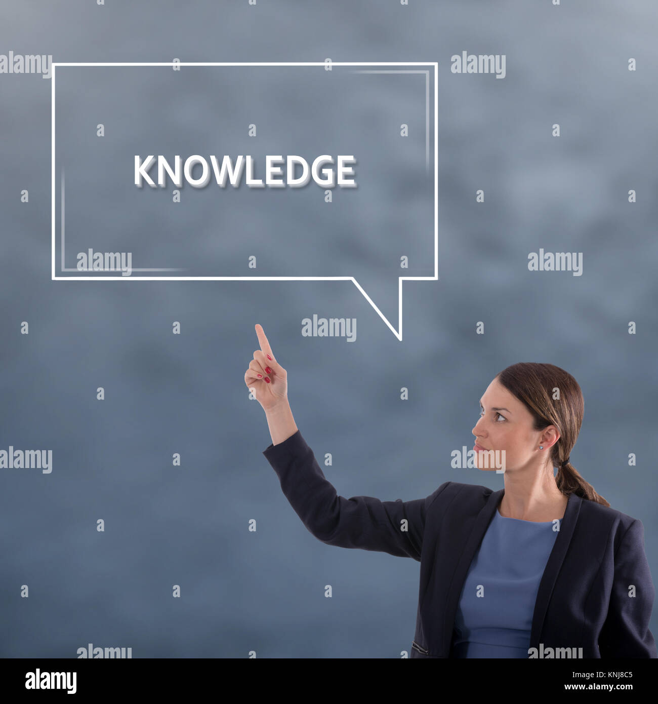KNOWLEDGE Business Concept. Business Woman Graphic Concept Stock Photo ...