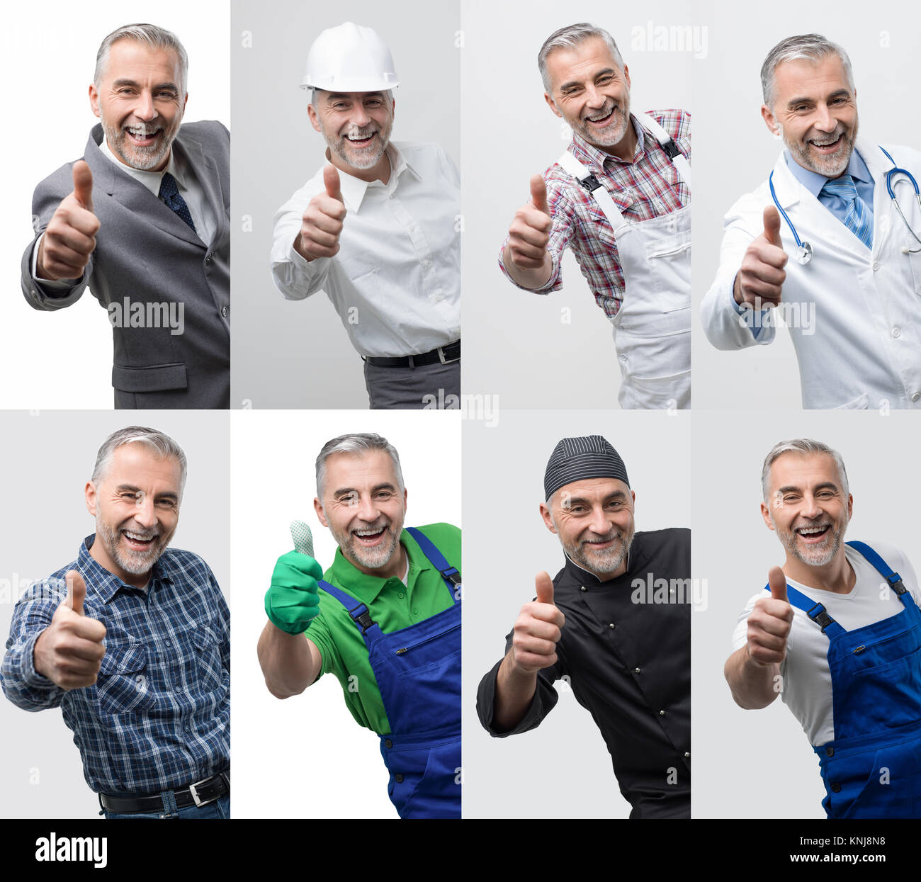 Collage of male smiling professional workers portraits, human resources ...