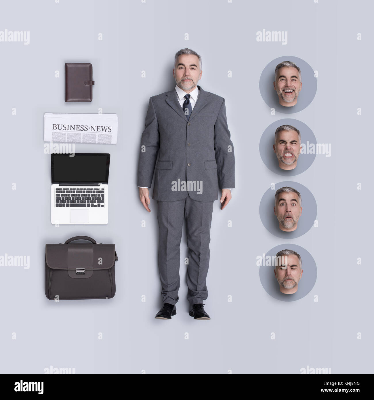 Realistic corporate business executive doll with interchangeable facial ...