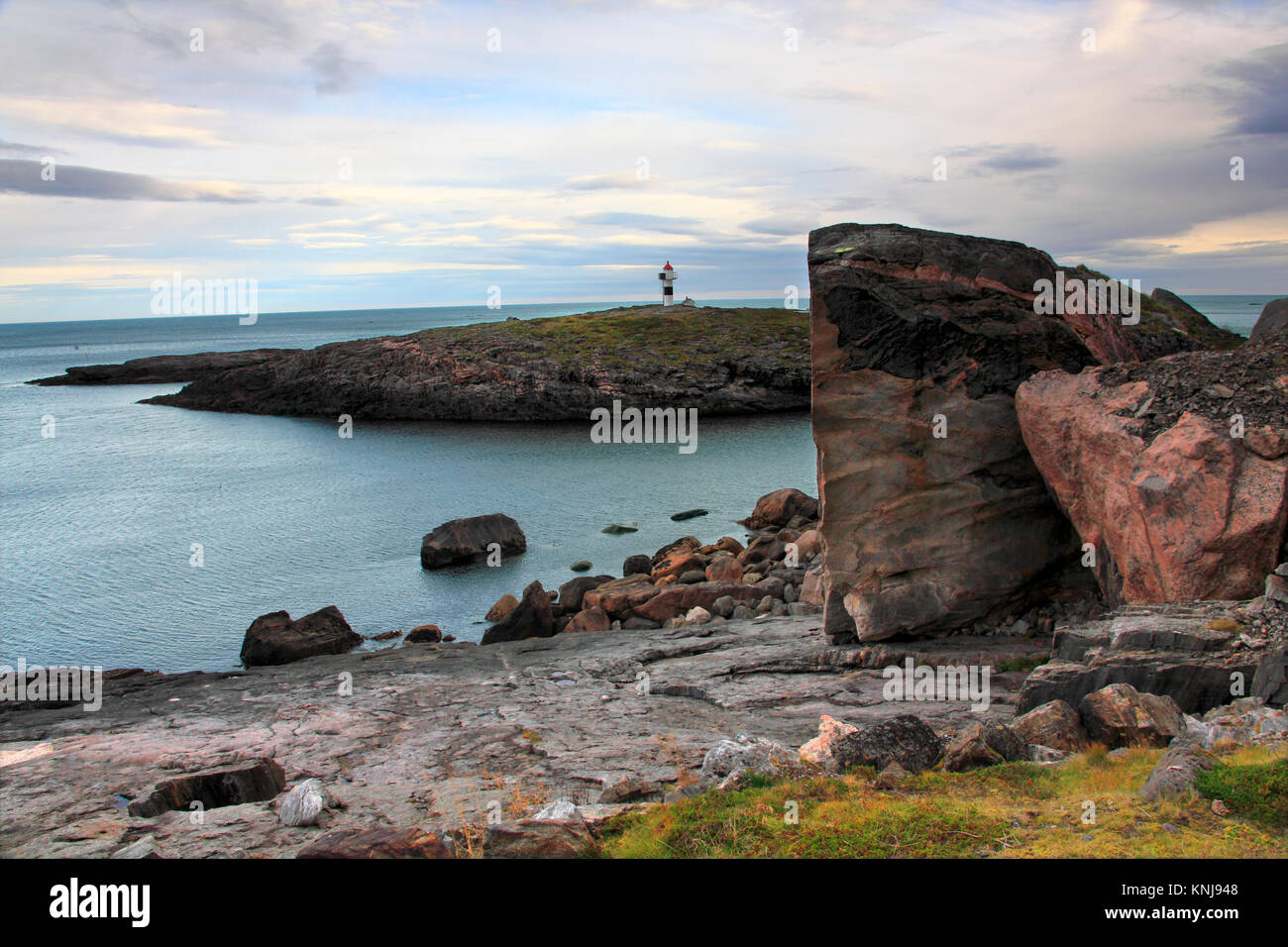 Lista Lighthouse, on the Lista Peninsula, village of Vestbygd, Farsund ...