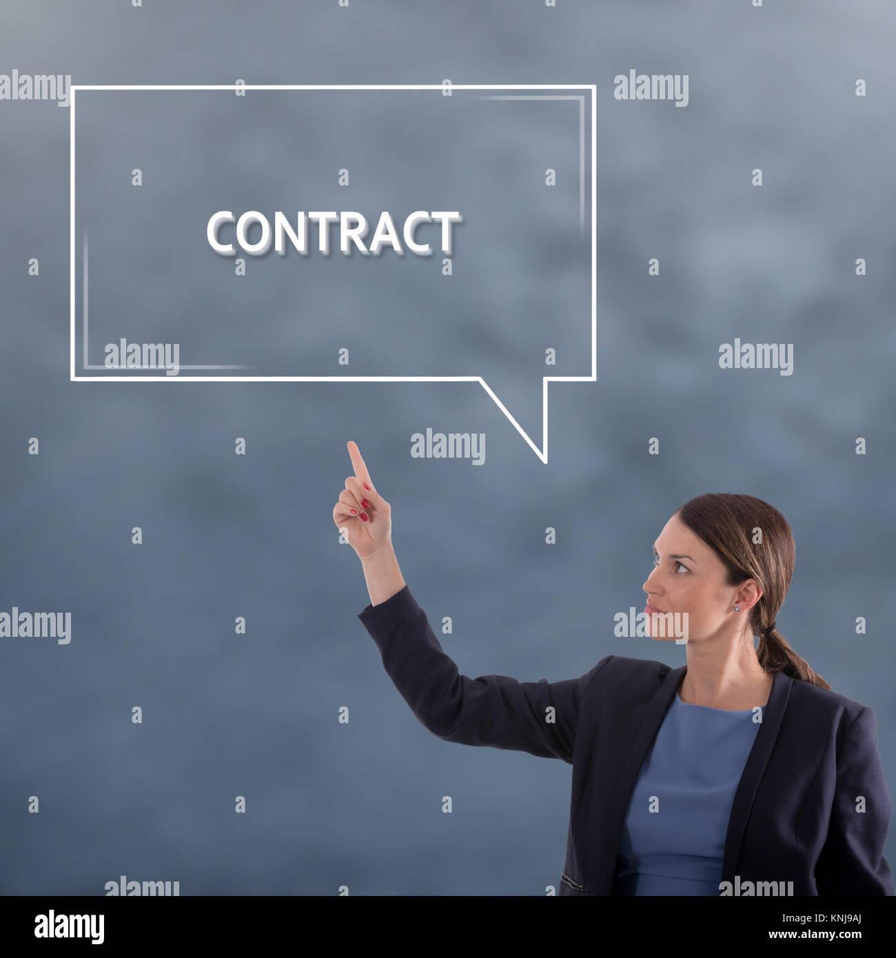 CONTRACT Business Concept. Business Woman Graphic Concept Stock Photo ...