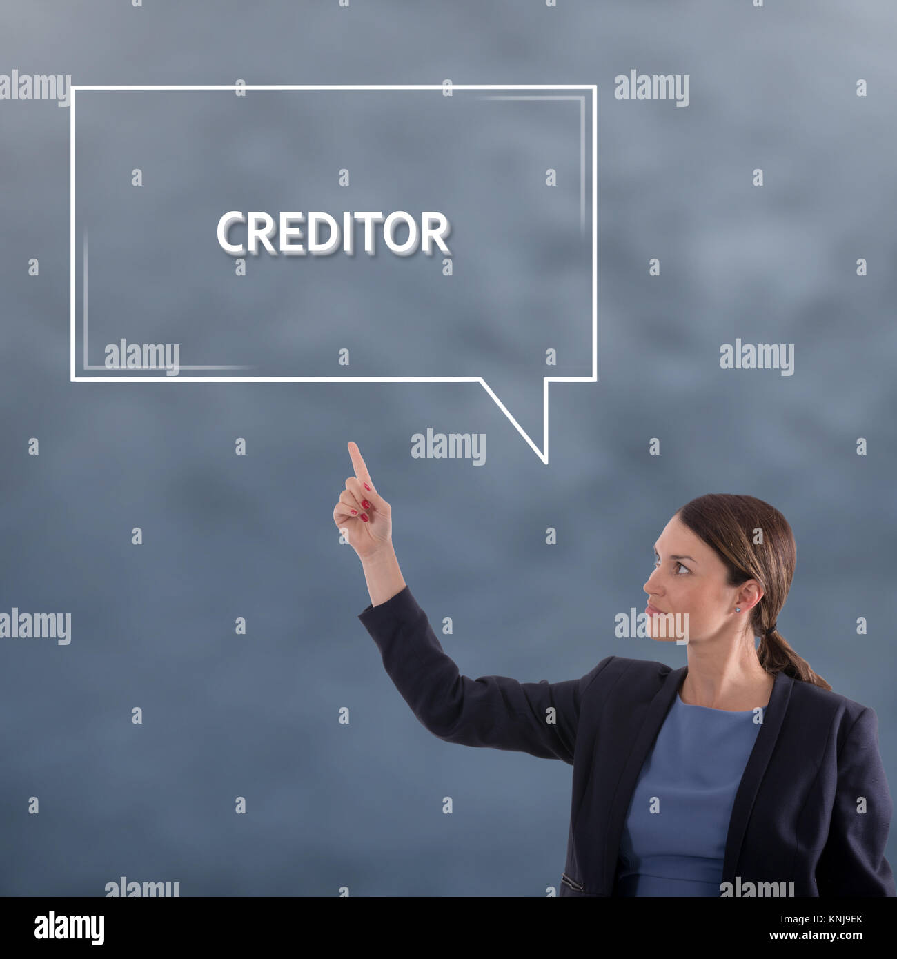 CREDITOR Business Concept. Business Woman Graphic Concept Stock Photo ...