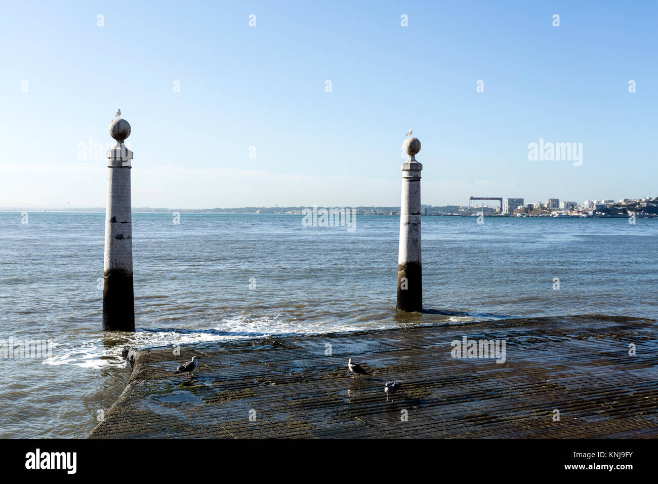 The Columns Pier (Cais das Colunas) is a beautiful pier with a wide ...